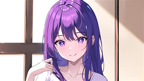 Dark Purple Hair Eyes Ai Hoshino Anime Girl Hd Anime Girl Wallpapers Hd Wallpapers Id 114932