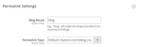 manage magento 2 blog permalink settings magefan