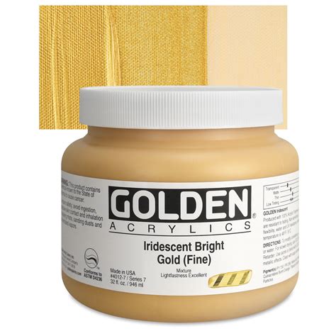 Golden Heavy Body Artist Acrylics Iridescent Bright Gold Fine65