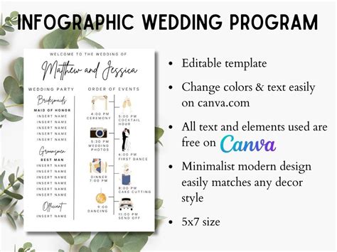 Infographic Wedding Program Template Wedding Program Template Ceremony Program Timeline Wedding