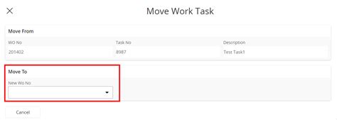 work task transfer to another work order ifs community