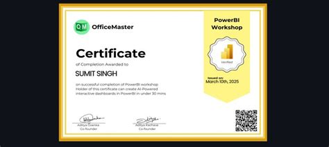 Powerbi Dataanalytics Ai Datavisualization Learning Certification Officemaster Sumit Singh
