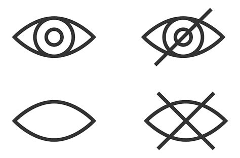 Premium Photo Set Show Password Icon Eye Symbol Vector Vision Hide From Watch Icon Secret View