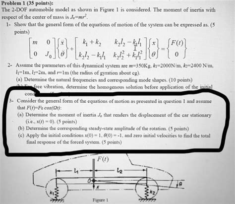 Solved Need Help With Part 3 Problem135points The 2 Dof Automobile