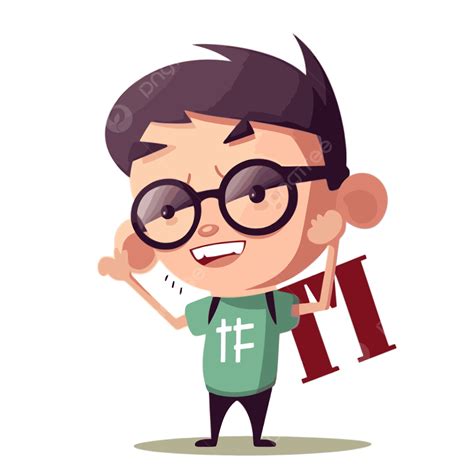 안경을 묶은 귀여운 만화 소년 일러스트 벡터 T 클립 아트 Png 일러스트 및 벡터 에 대한 무료 다운로드