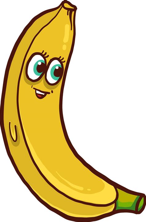Banana With A Happy Face Illustration Vector On White Background 13574688 Vector Art At Vecteezy