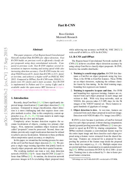 Pdf Fast R Cnn