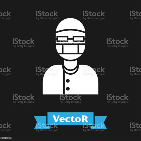 흰색 도우미 아이콘은 검은 색 배경에 격리 벡터 일러스트레이션 과학에 대한 스톡 벡터 아트 및 기타 이미지 과학 과학 실험 과학자 Istock