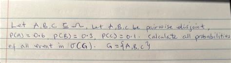 Solved Let A B CΩ Let A B C be pairwise disjoint Chegg
