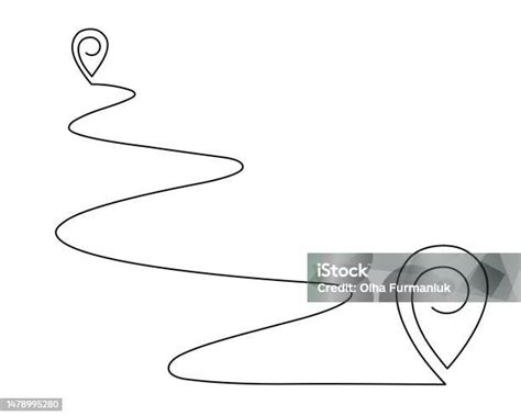 지도 한 라인 아트에서 위치를 가리키는 방법 손으로 그린 길 목적지 연속 윤곽 트렌디한 템플릿 방향 Gps 탐색 개념 편집 가능한 획 개념 기호에 대한 스톡 벡터 아트 및