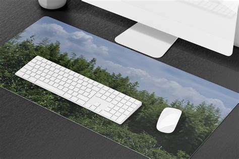 온세스튜디오 장패드 Full Of Green 나무 숲 하늘 자연 데스크매트 마우스패드 위시버킷