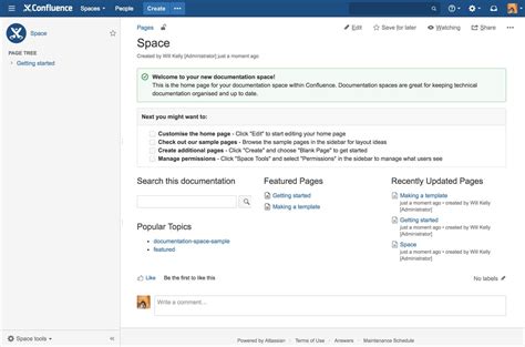 Confluence Space Templates