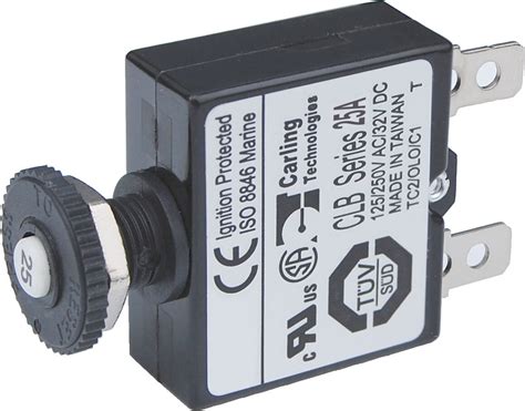 Blue Sea 7058 Push Button Reset Only Quick Connect Circuit Breaker 25