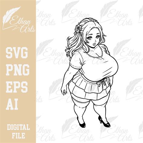 Curvy Sexy Line Art Bundle Design Body Positivity Digital Download SVG PNG Plus Size
