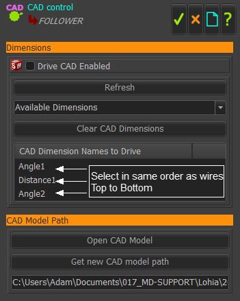 MechDesigner Reference User Interface Dialogs Dialog Function Block CAD Control