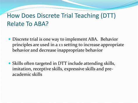 Ppt Aba And Discrete Trial Teaching Powerpoint Presentation Free