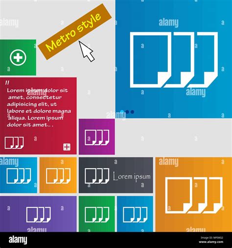 Copy File Sign Icon Duplicate Document Symbol Set Of Colored Buttons Vector Illustration