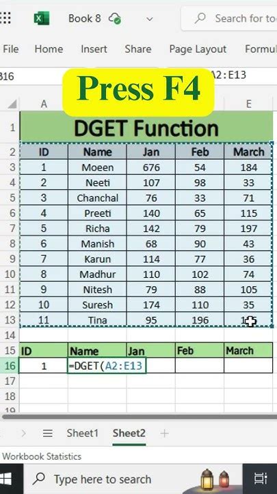 🔍 Dget Function In Excel Extract A Single Value From A Database Youtube