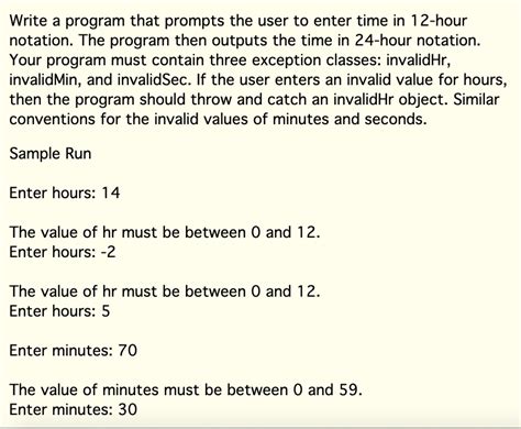 Solved Write A Program That Prompts The User To Enter Time