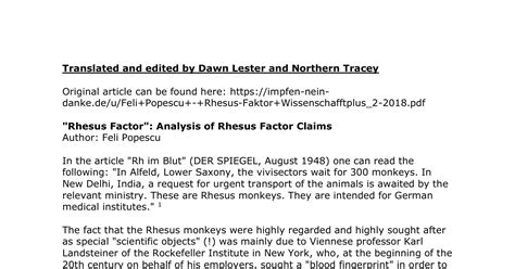 Blood Types Rhesus Monkey Factor2pdf Docdroid