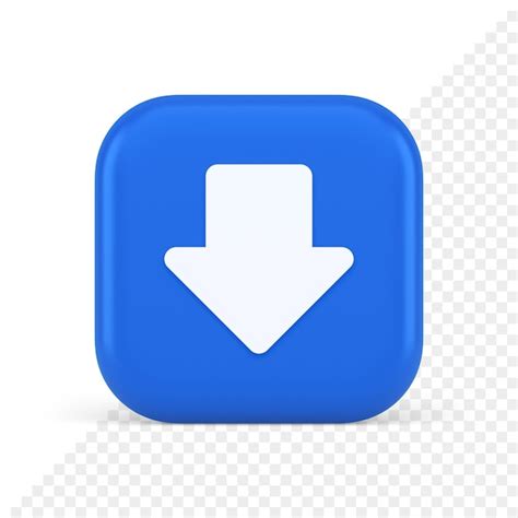 Premium Psd Arrow Down Button Keyboard Navigation Pointer Cyberspace Downloading Web App 3d Icon