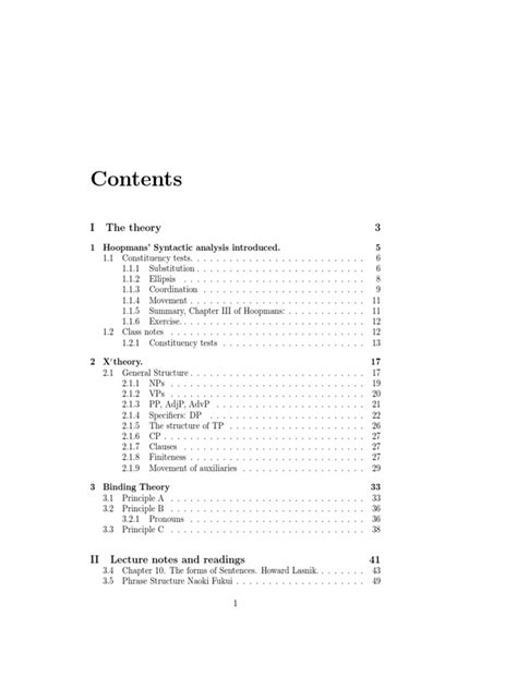 Class Notes Syntax I Phrase Noun
