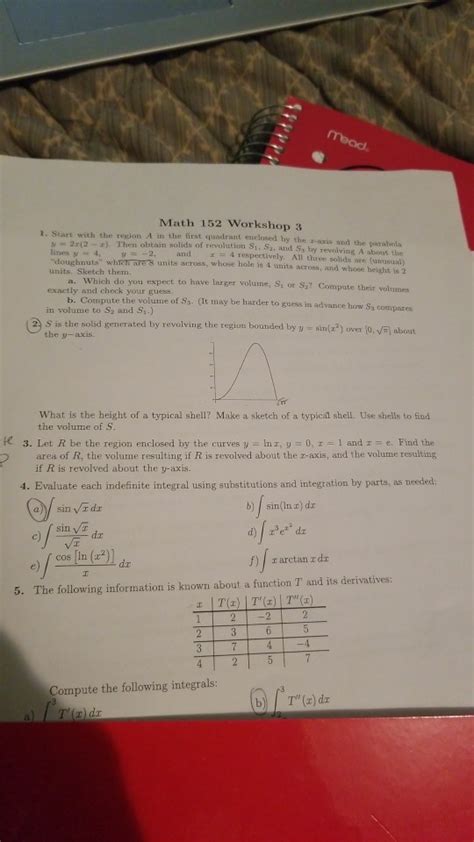 solved math 152 workshop 3 1 start with the region a in the