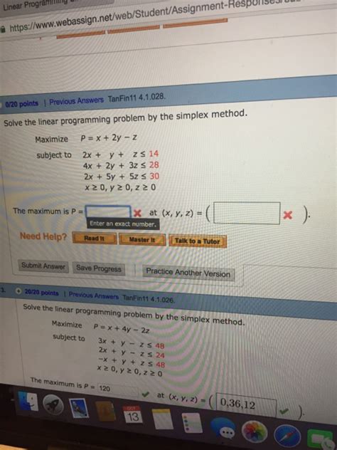 solved solve the linear programming problem by the simplex