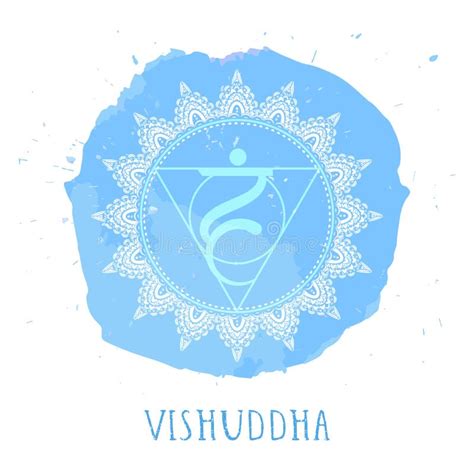 Vector Illustration With Symbol Vishuddha Throat Chakra And