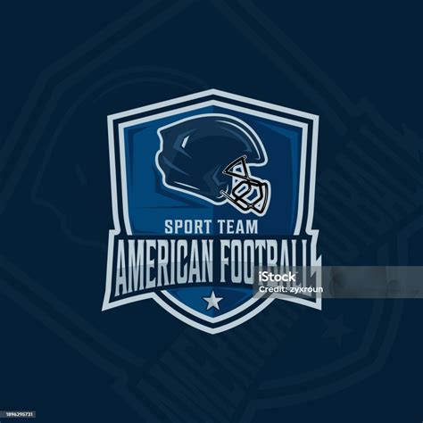미식 축구 엠블럼 로고 벡터 일러스트레이션 템플릿 아이콘 그래픽 디자인 헬멧 기호 또는 배지가 있는 클럽 또는 리그 개념의 상징 스포츠 개념에 대한 스톡 벡터 아트 및 기타