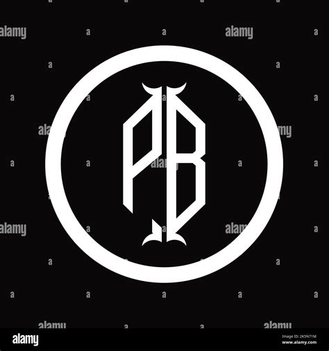 BP Logo Monogram Letter With Hexagon Horn Shape Design Template Stock