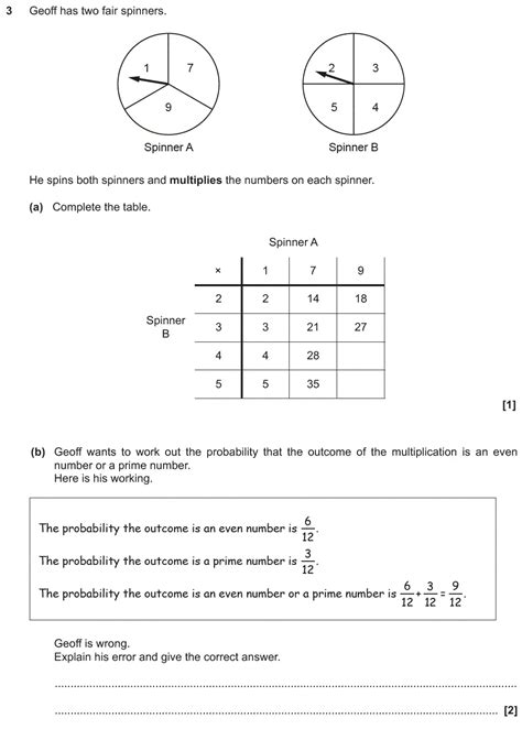 Gcse Maths Topic Frequency And Outcomes Past Paper Questions Pi Academy
