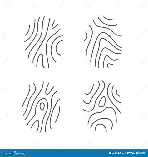 Touch Id Icon And Digital Privacy Isolated Vector Illustration Fingerprint Vector Set Stock