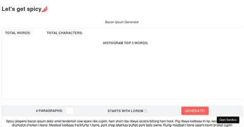 Api Bacon Exercise Codesandbox