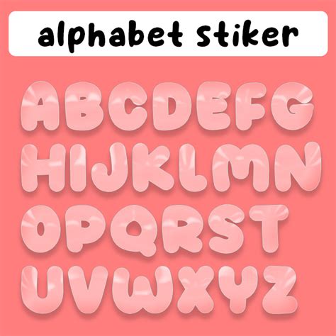 투명 버블 알파벳 스티커vol1