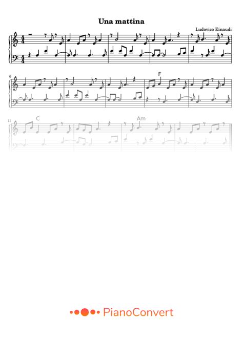 Una Mattina Sheet Music Printable
