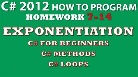 C Programming Challenge 714 Exponentiation C Methods C Loops C For Beginners Youtube