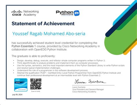youssef ragab 7 m on linkedin python language course by cisco