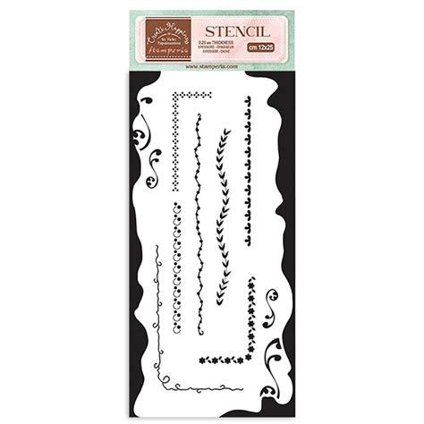 Stencils Stamperia Thick Stencil 12x25 Welcome Home Borders