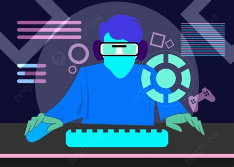 온라인 게임 일러스트레이션을 하는 프로 게이머 게이머 게임하기 게임 패턴 배경 일러스트 및 사진 무료 다운로드 Pngtree