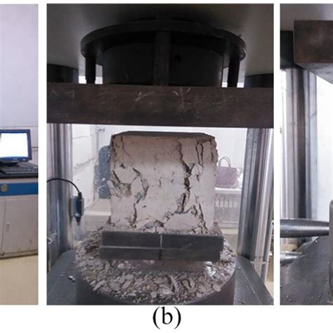 Test Setup A Compression Machine B Compression Test And C Download Scientific Diagram