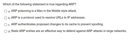 Solved Which Of The Following Statement Is True Regarding Chegg Com