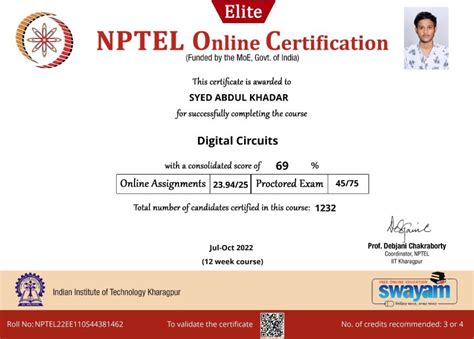 Syed Abdul Khadar On Linkedin Digitalcircuits Iitkharagpur Nptel