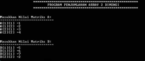 Contoh Program Array Dimensi Bahasa C