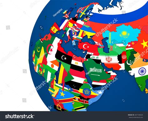 Political Map Emea Region Each Country Stock Illustration 407196925 Shutterstock