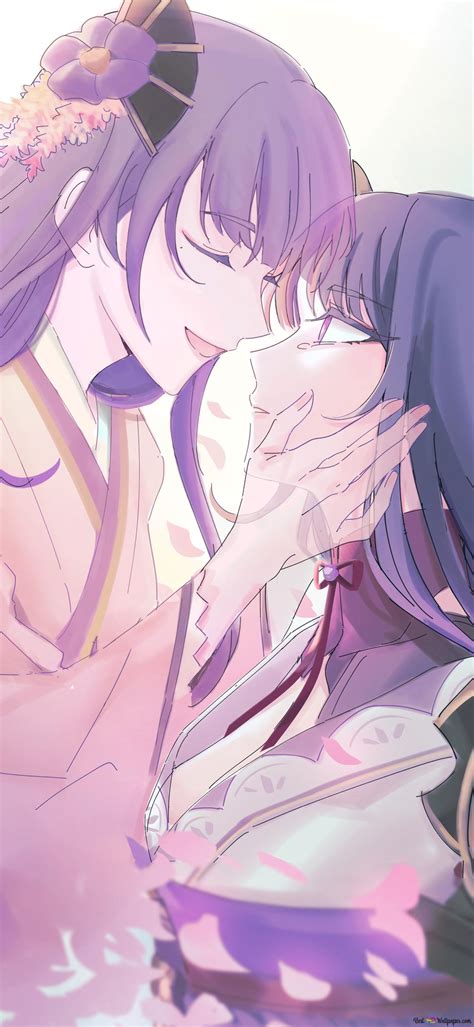 Anime Babes Raiden Shogun Makoto Genshin Impact 2K Wallpaper