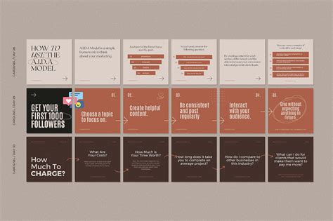 30 Days Of Marketing Carousels Neutral Marketing Carousel Templates