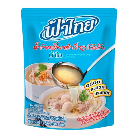 ฟ้าไทย น้ำก๋วยเตี๋ยวสำเร็จรูปเข้มข้น แบบน้ำใส 350 ก แพ็ค 6 Big C Online