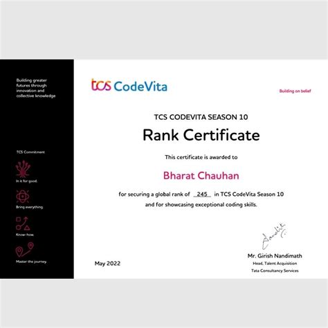 tcs codevita hackathon bharat chauhan