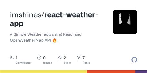 GitHub Imshines React Weather App A Simple Weather App Using React And OpenWeatherMap API